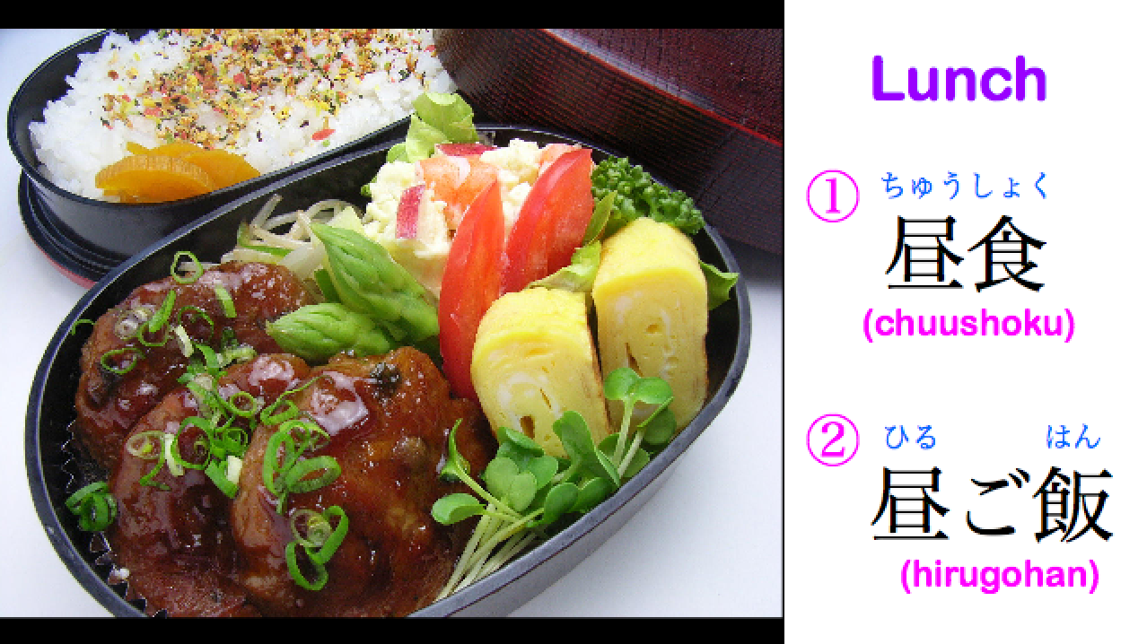 Breakfast, Lunch, and Dinner in Japanese