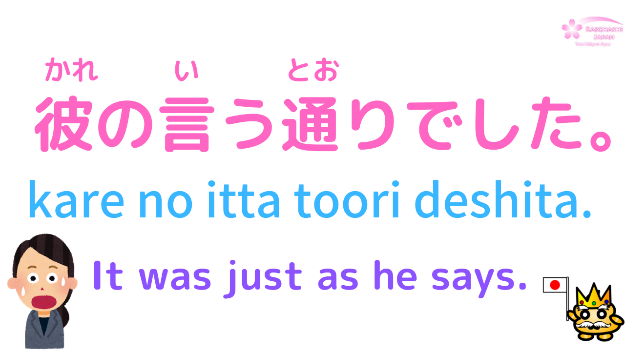 How to use 通り とおり toori